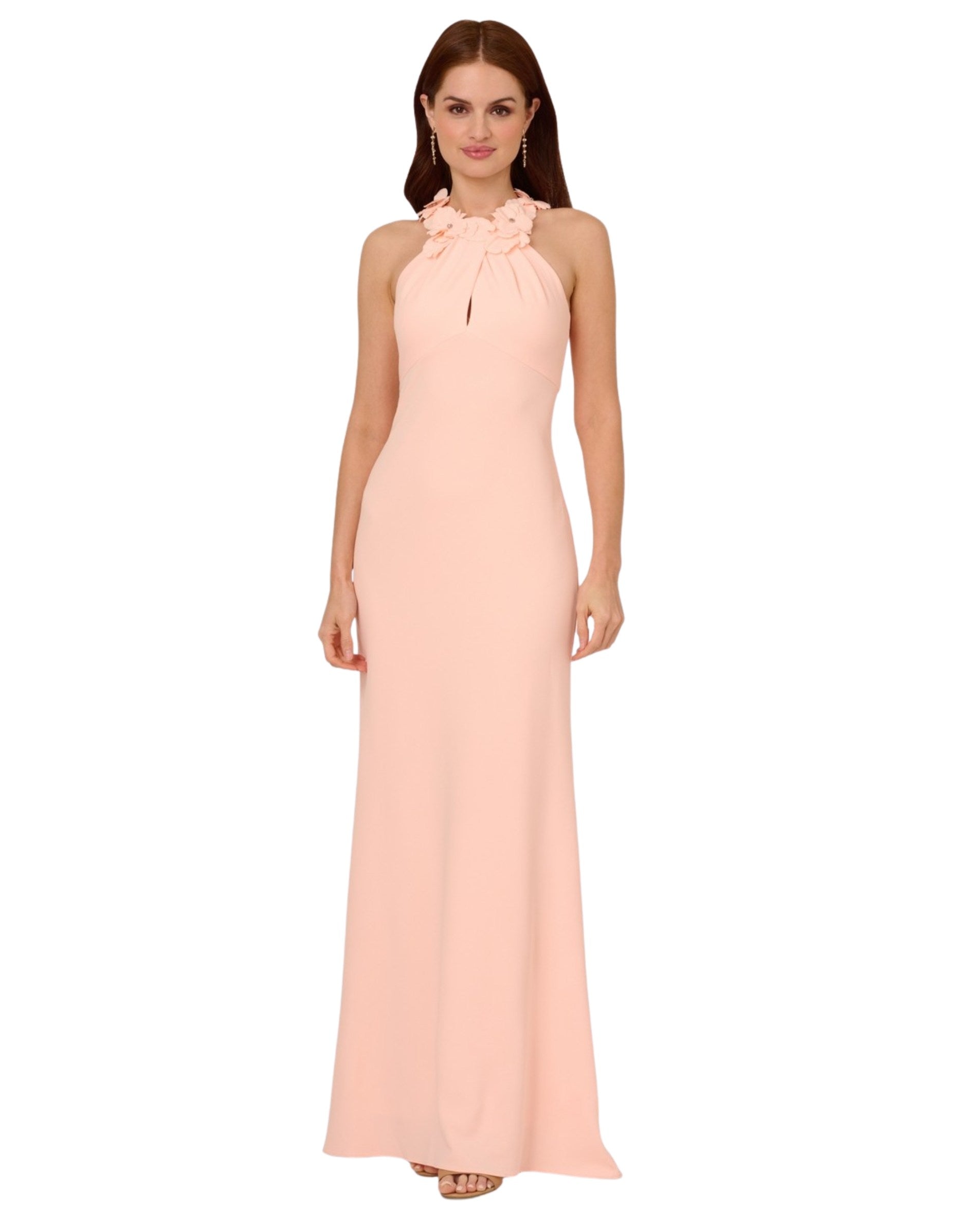 ADRIANNA PAPELL Women Embellished Rosette Halter Gown – American Center ...